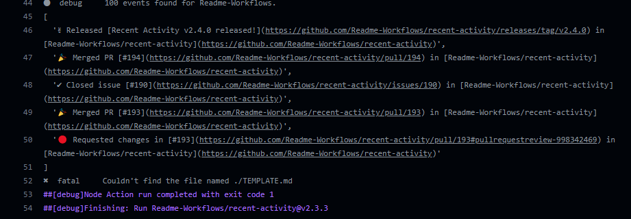 Bug report: Events found but "something wen wrong" · Issue #187 · Readme-Workflows/recent ...