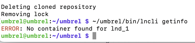 After manual update got stuck on removing containers · Issue #594 · getumbrel/umbrel · GitHub