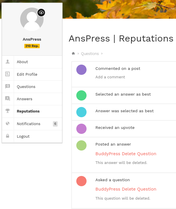 Reputation events icon not displayed on the users' reputation page ...