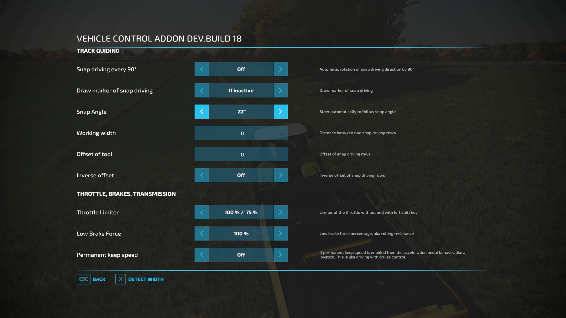 The red line only showing up in one vehicle? · Issue #631 · Mogli12/VehicleControlAddon · GitHub