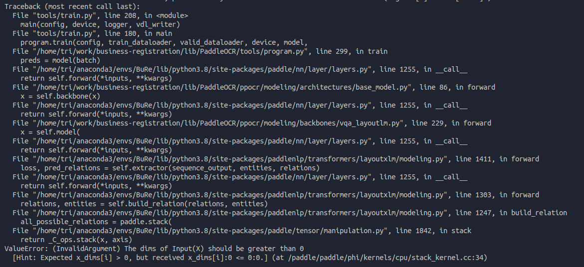 Cannot train Relation Extraction with LayoutXLM on custom dataset · Issue #9969 · PaddlePaddle ...