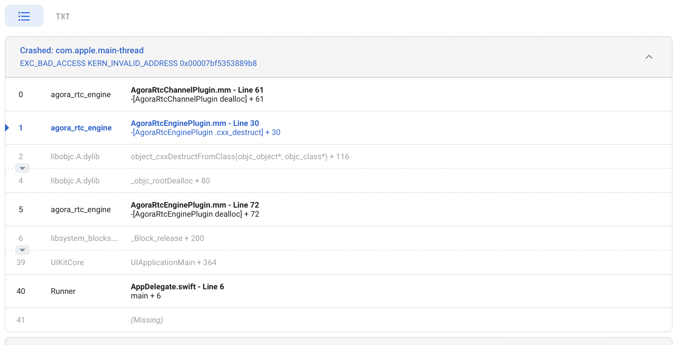 iOS devices crashes on version 5.0.0 and 5.0.1 · Issue #634 · AgoraIO-Extensions/Agora-Flutter ...