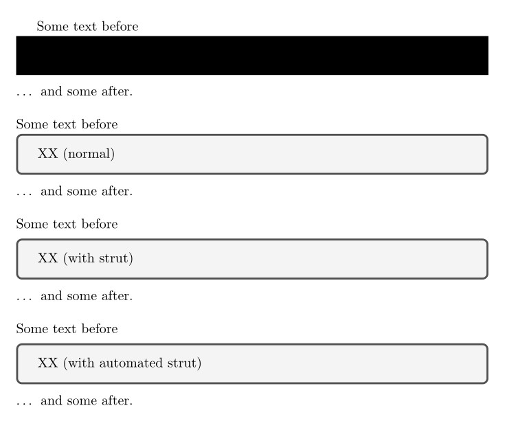 Distance between text and following tcolorbox depends on descenders in ...