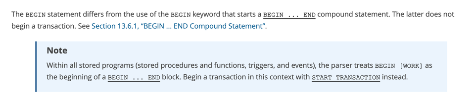 MySqlStatementParser 无法识别BEGIN开启事务的语法 · Issue #5091 · alibaba/druid · GitHub