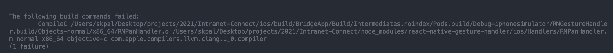 ios build fail · Issue #1297 · software-mansion/react-native-gesture-handler · GitHub