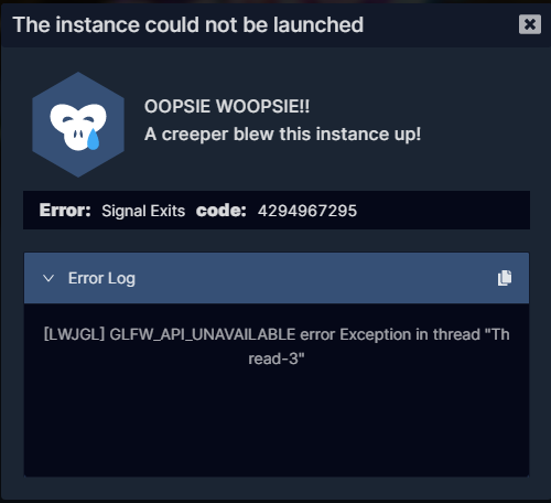 There Is A Bug And I Cant Play My Minecraft · Issue 796 · Gorilla