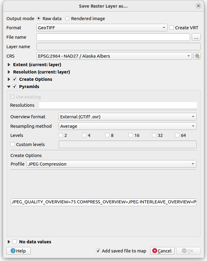 The "Pyramids" section in "Save raster as" dialog does not look nice · Issue #49562 · qgis/QGIS ...
