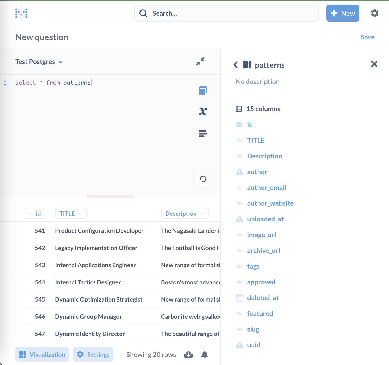 References sidebar shows uppercase column names · Issue #25793 · metabase/metabase · GitHub