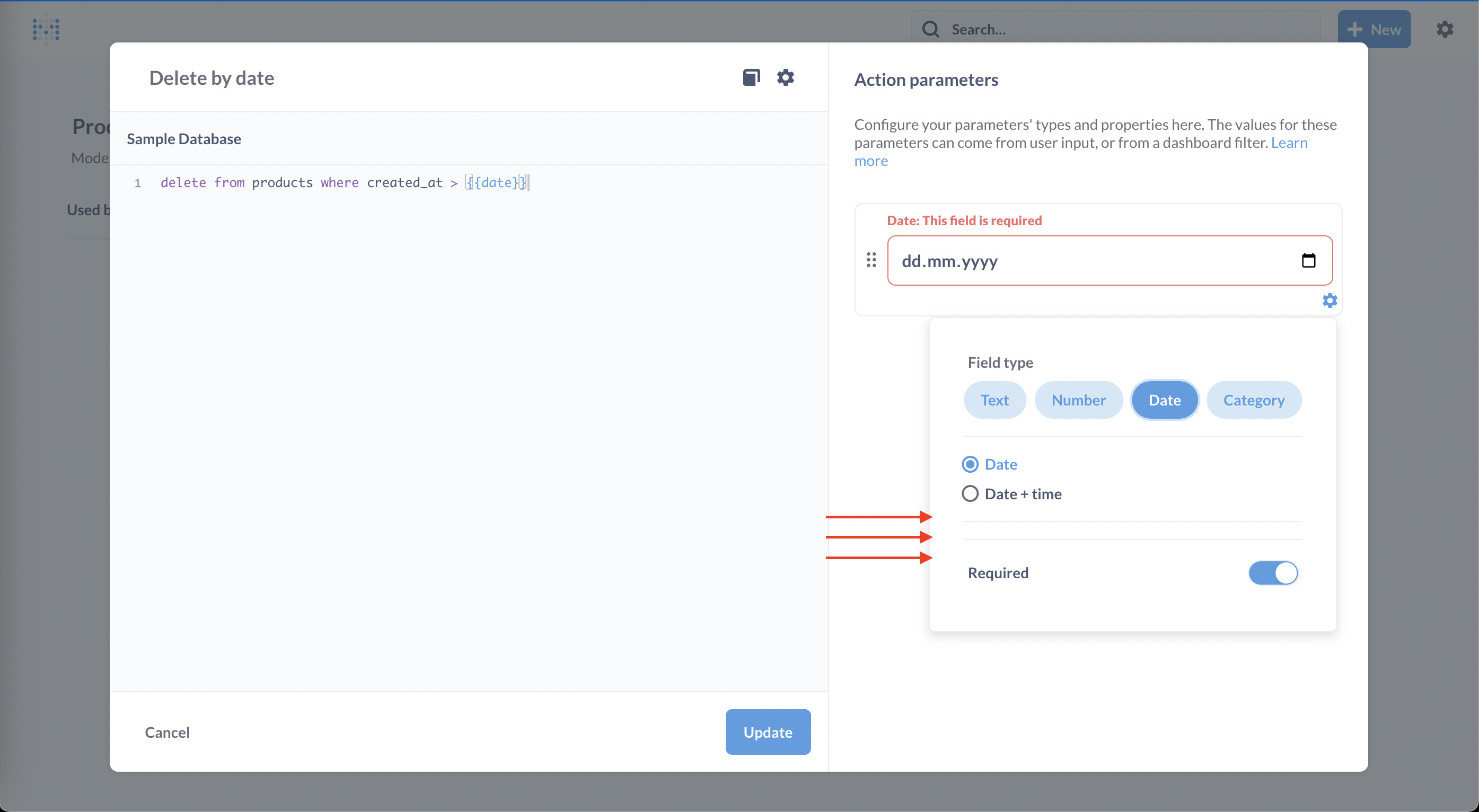[P3] Additional border is shown for Date parameter cofigurator in Model Actions · Issue #28987 ...