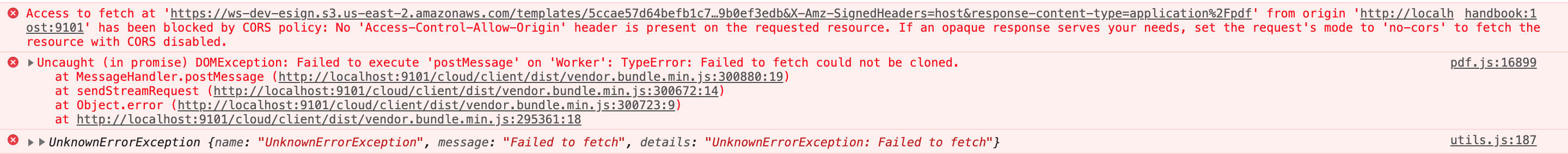 Unable to load file from aws s3 pre signed URL · Issue #399 · wojtekmaj/react-pdf · GitHub