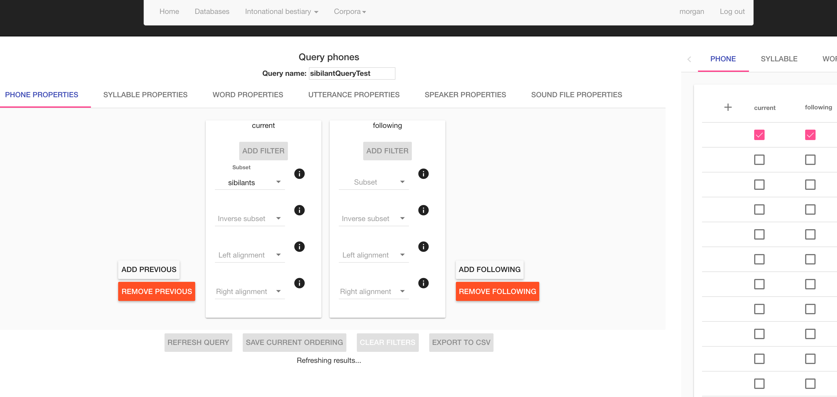 stuck on "refreshing results" after adding following phone · Issue #156 · MontrealCorpusTools ...