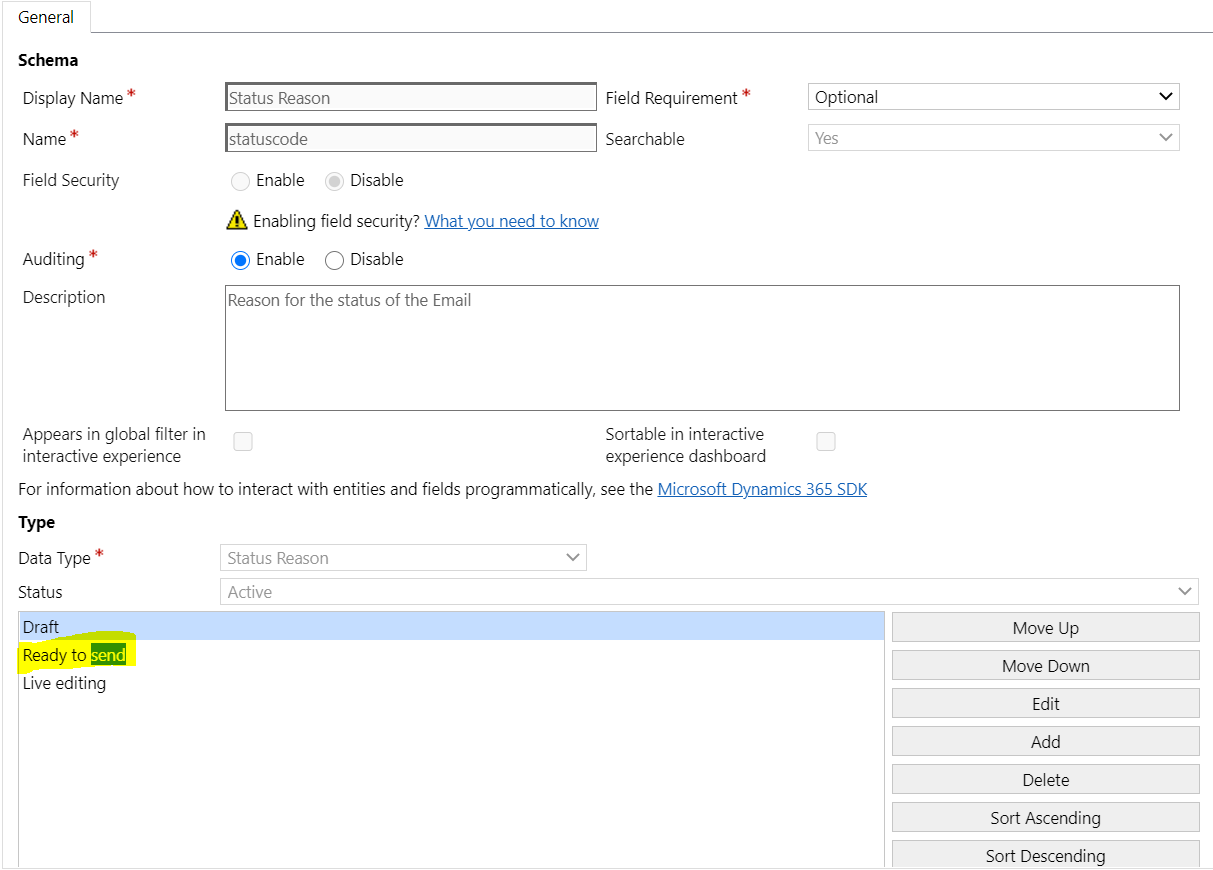Issue to update statuscode field · Issue #105 · microsoft/PowerPlatform-DataverseServiceClient ...