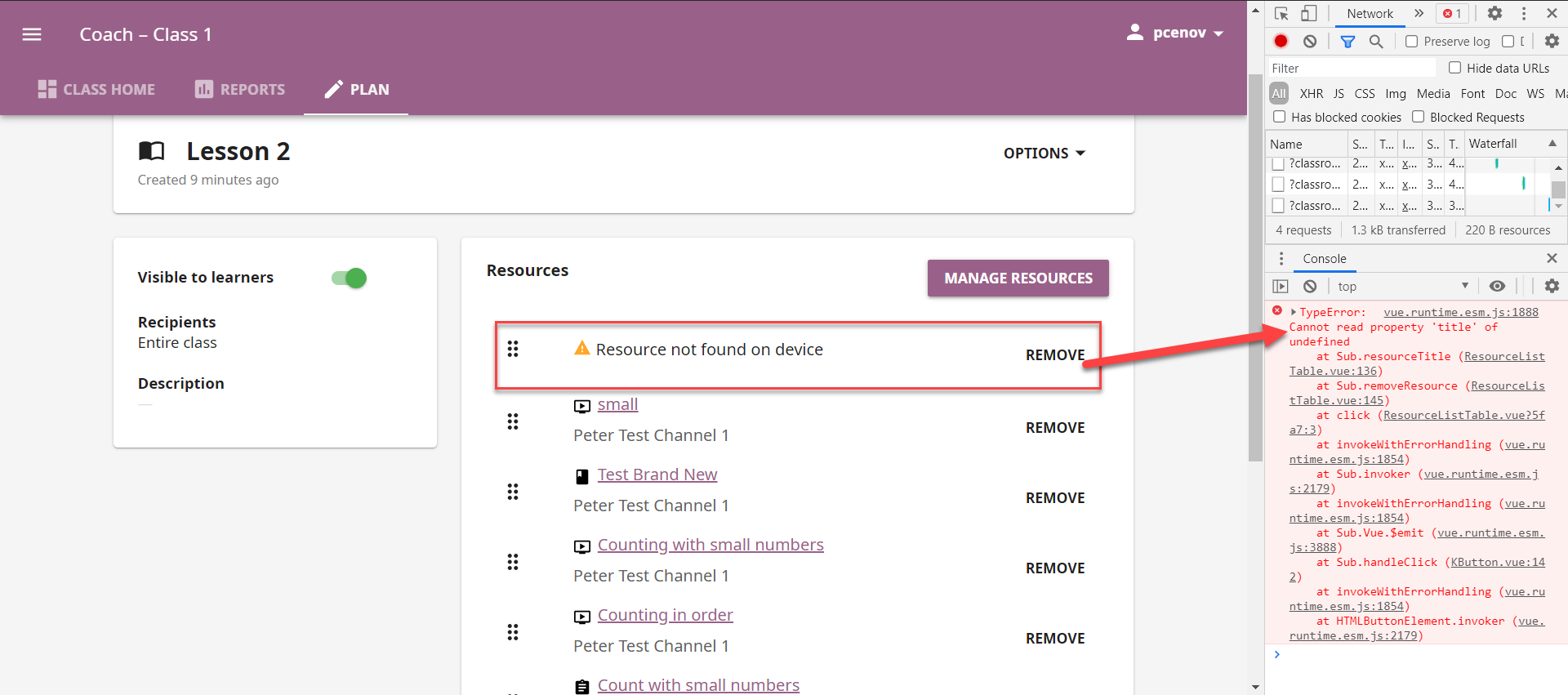 Coach/Plan/Lesson - A deleted resource cannot be removed · Issue #8092 · learningequality ...