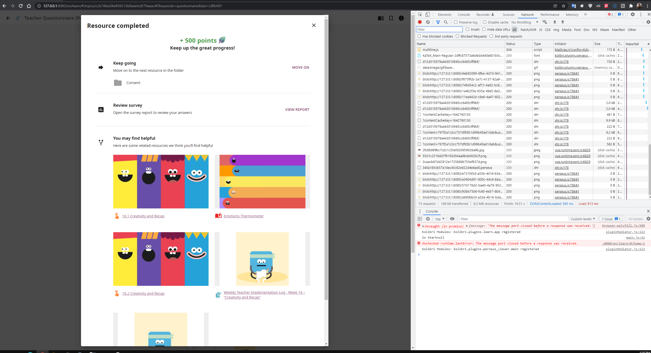 Survey modality - Getting 500 points for a completed survey in both desktop and mobile view ...