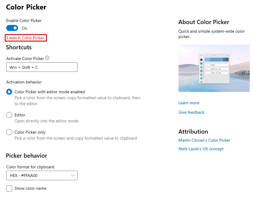 Enable Color Picker To Be Usedlaunched In Multiple Ways · Issue 11119 · Microsoftpowertoys 