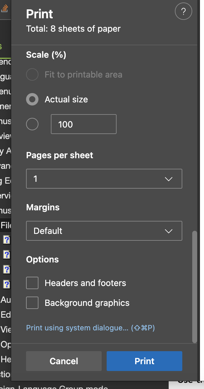 How can we display the Page Setup? · Issue #3270 · MicrosoftEdge/WebView2Feedback · GitHub