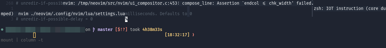 core dump: ui_compositor.c:453 compose_line endcol