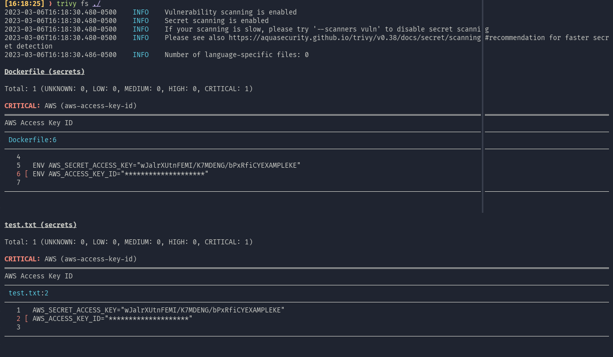 Secrets Not Detected With Trivy Image · Issue 3778 · Aquasecurity Trivy · Github