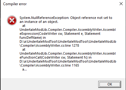 UndertaleModTool doesn't support functions as arguments. + UndertaleModTool doesn't support ...