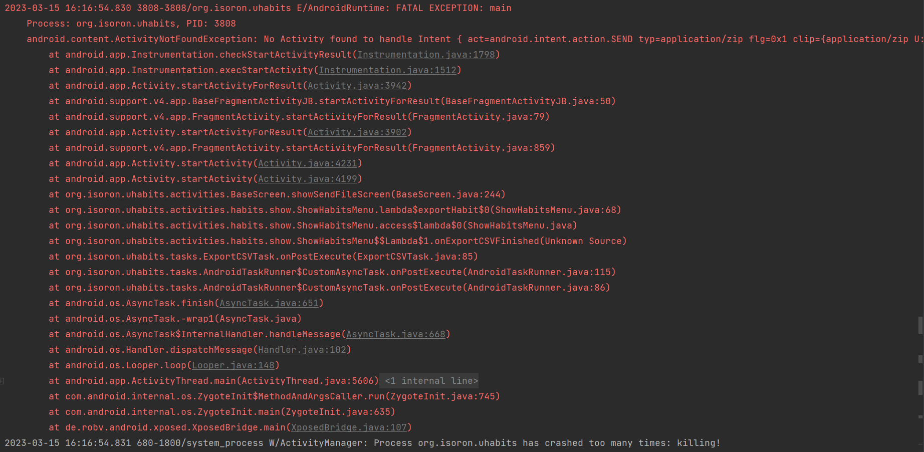 Bugs found in version 1.7.0 that cause logcat errors and even app crashes · Issue #1664 · iSoron ...