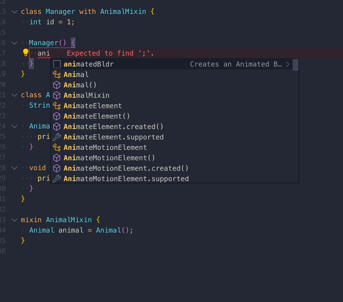 Variables in mixin do not appear in Intellisense window · Issue #2656 · Dart-Code/Dart-Code · GitHub