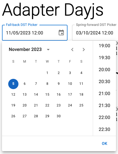 [pickers] Digital Clock with DST time zone generates inaccurate ...