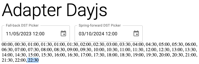 [pickers] Digital Clock with DST time zone generates inaccurate ...