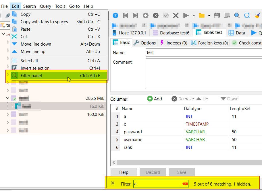 Improve usability of filter option for table column listing · Issue ...