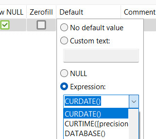 Improper handling of DATE field with DEFAULT clause · Issue #1800 · HeidiSQL/HeidiSQL · GitHub