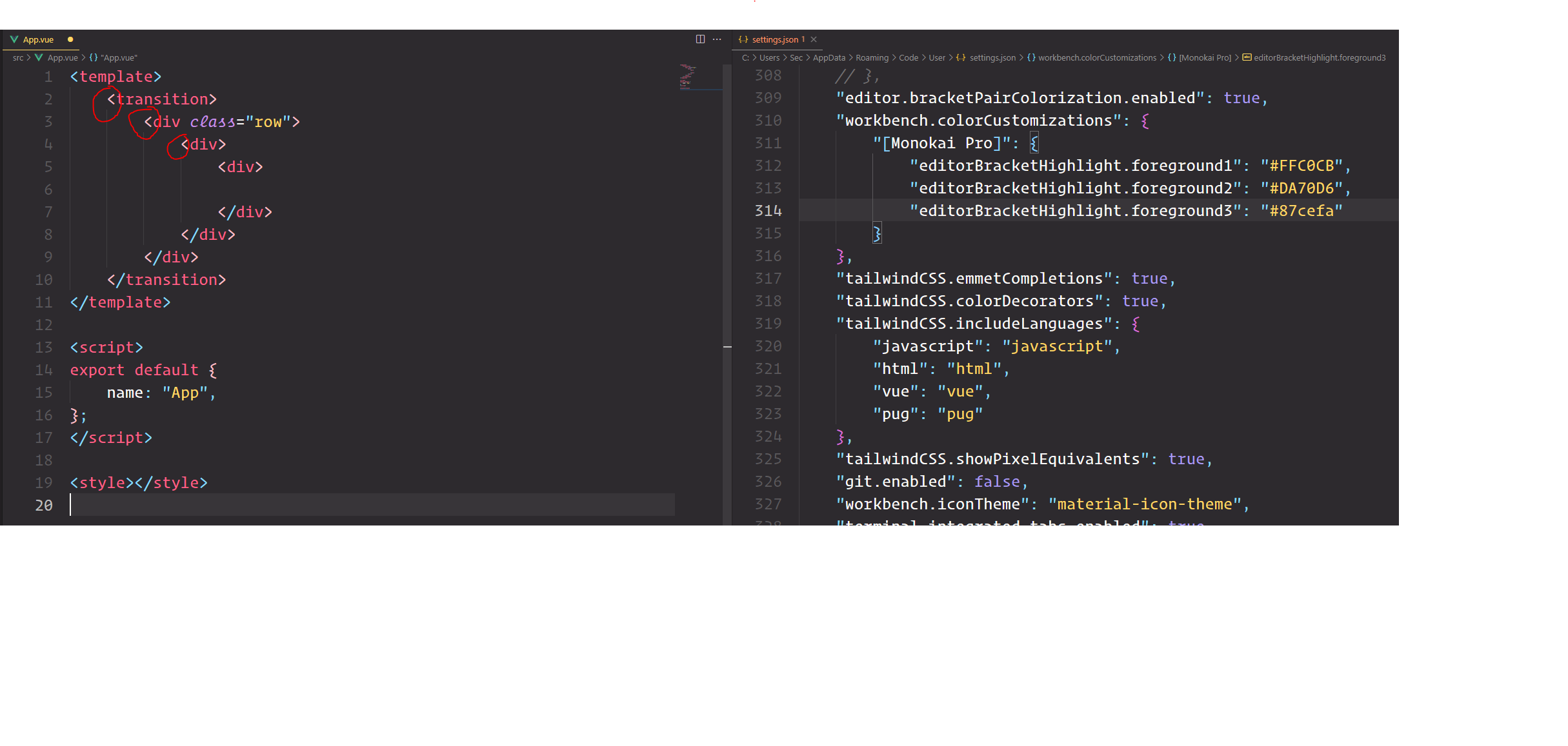 Bug of vscode built-in bracket hightlight · Issue #133878 · microsoft/vscode · GitHub