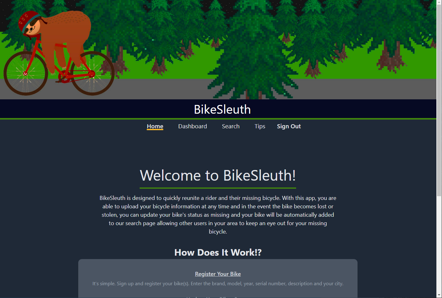 GitHub - misn0147/BikeSleuth: BikeSleuth provides users the ability to ...