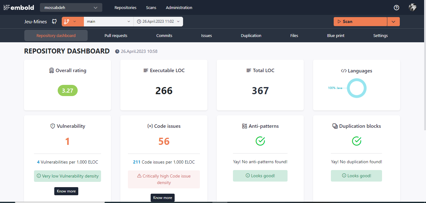 GitHub - mossabdeh/Jeu-Mines