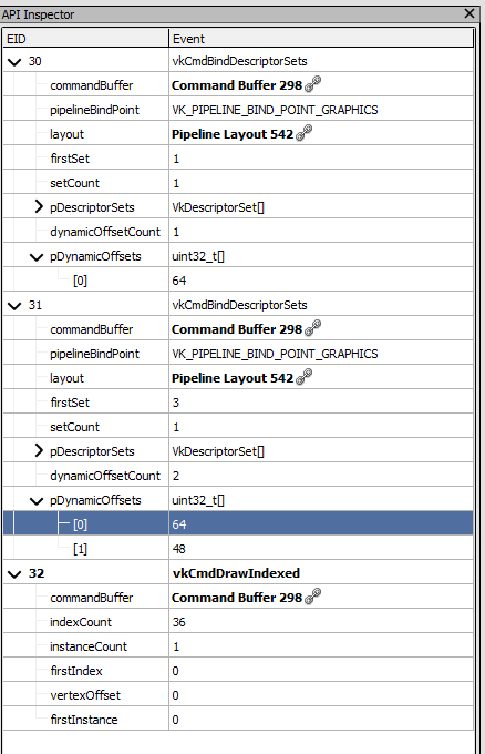 [Vulkan] Vulkan binds incorrectly descriptor sets with `dynamicOffsets` when using two non ...