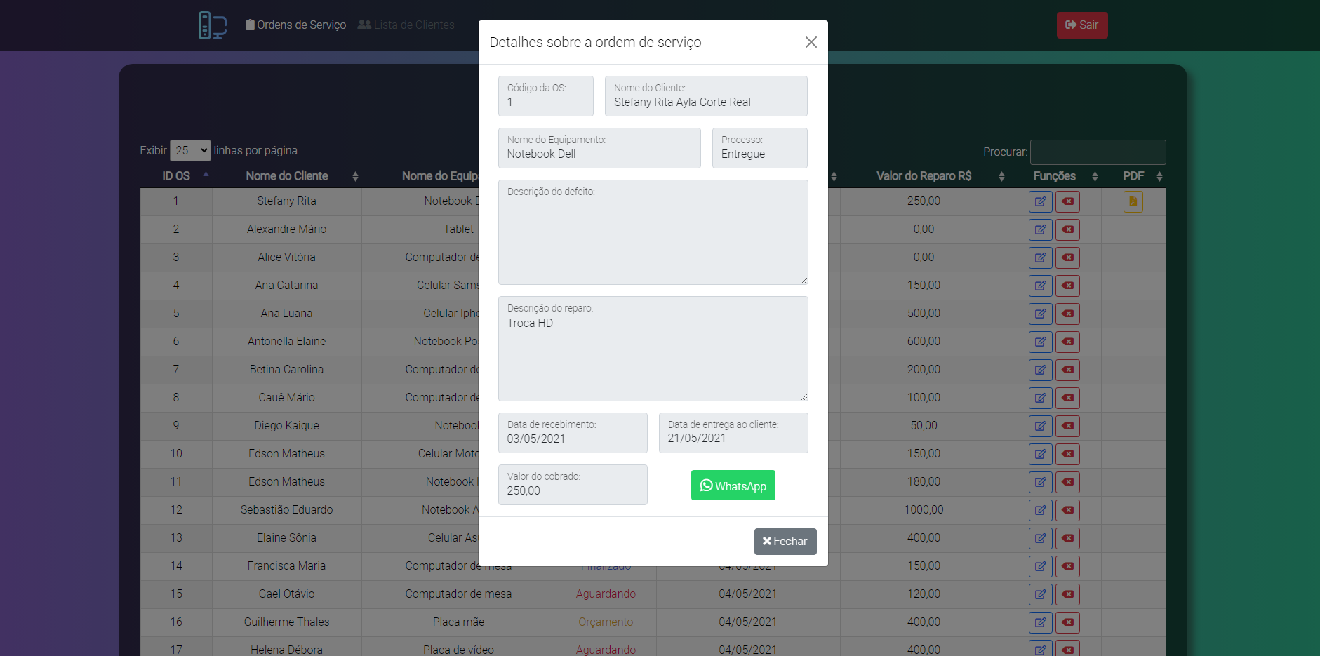 GitHub - GeovaniPossenti/Sistema-de-OS: Sistema web de ordem de serviço ...