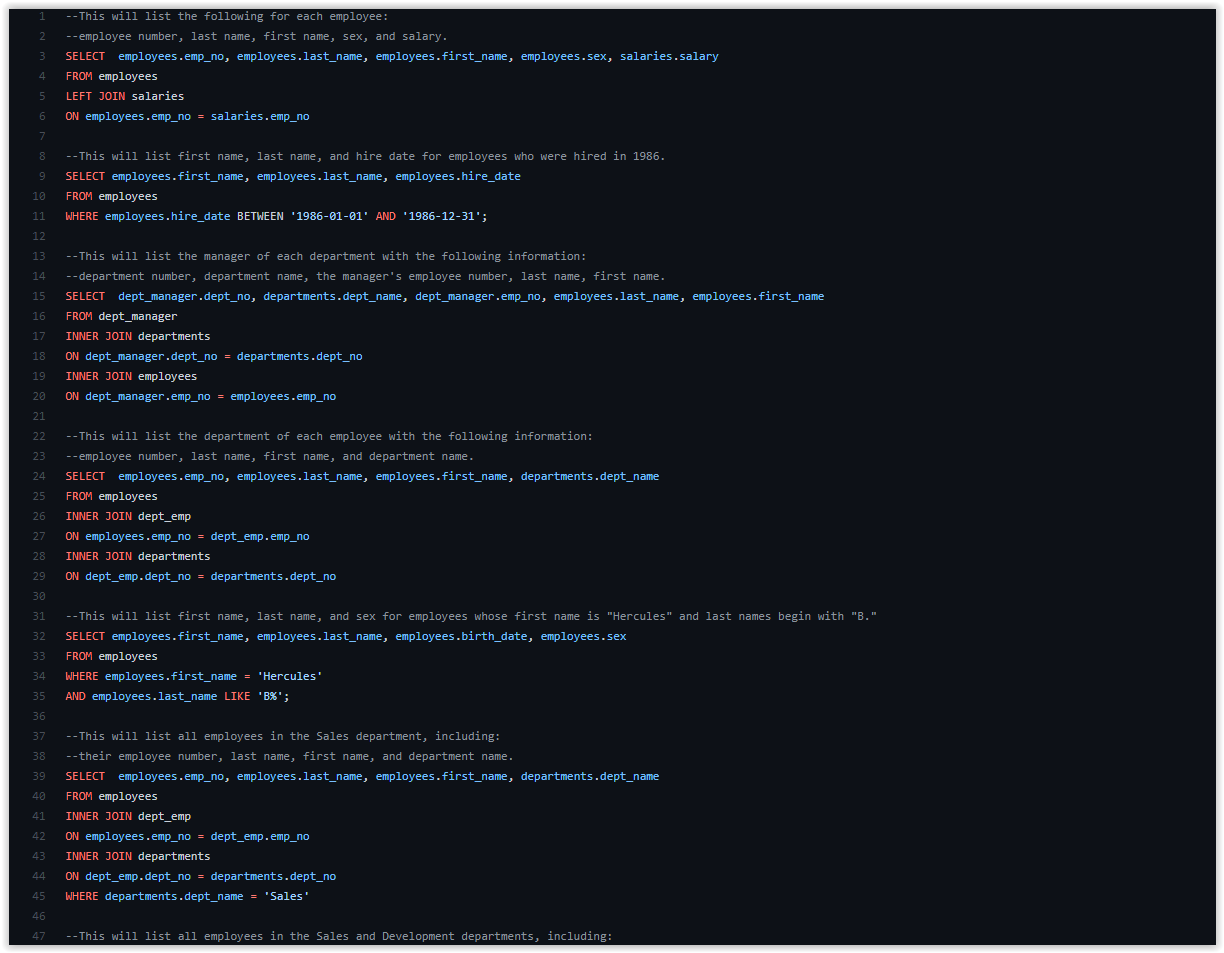 GitHub - carvilla333/Employee-Analysis: Project making use of SQL to generate a database for a ...