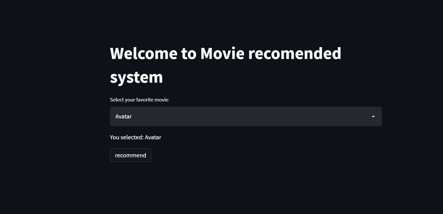 GitHub - sanjaykrmeena/Movie-Recommender-System