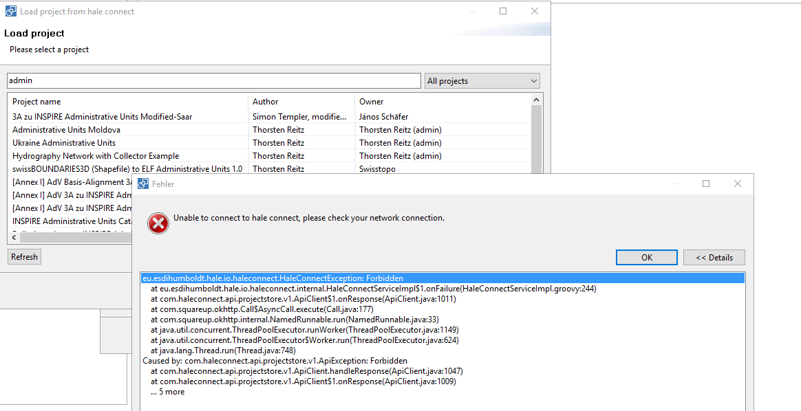 Hale connect login error · Issue #702 · halestudio/hale · GitHub