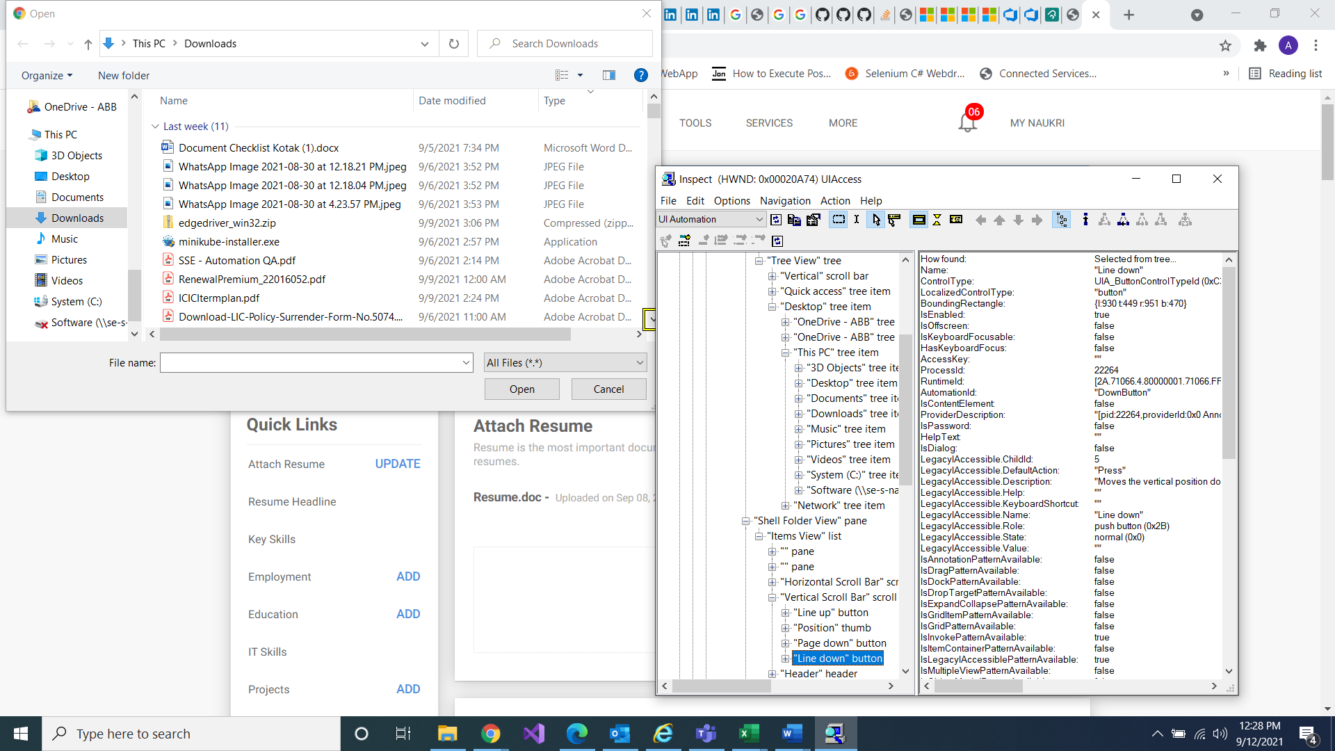 How to Scroll down in File Explorer to view folder and right click ? (The specific folder is ...