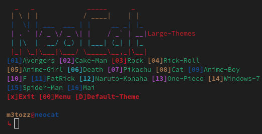 GitHub - m3tozz/NeoCat: NeoCat - NeoFetch Theme Pack