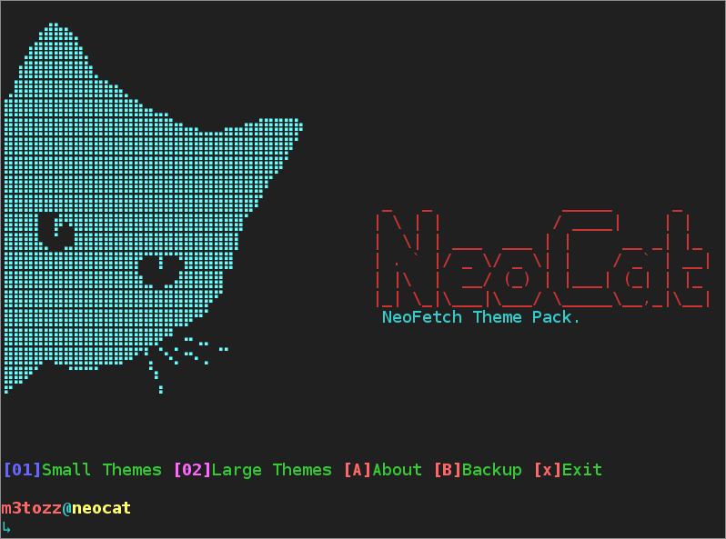 GitHub - m3tozz/NeoCat: NeoCat - NeoFetch Theme Pack