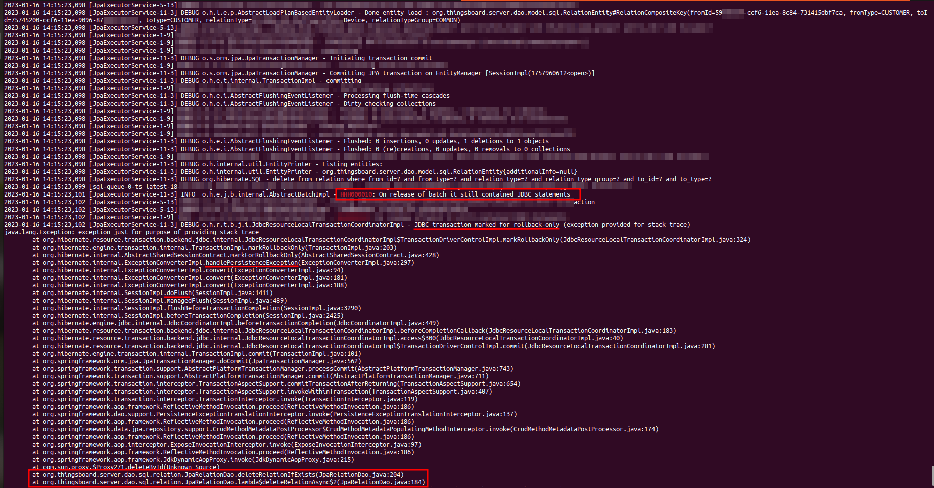 [Bug] HHH000010: On release of batch it still contained JDBC statements · Issue #7953 ...