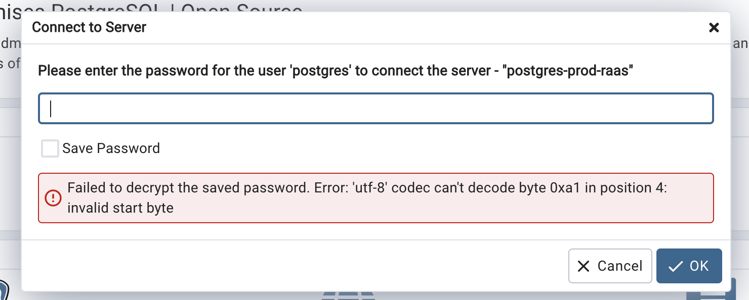Password not stored for shared servers · Issue #5460 · pgadmin-org/pgadmin4 · GitHub
