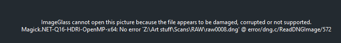 DNG Grayscale file not supported. (only single color channel?) [error/dng.c/ReadDNGImage/572 ...