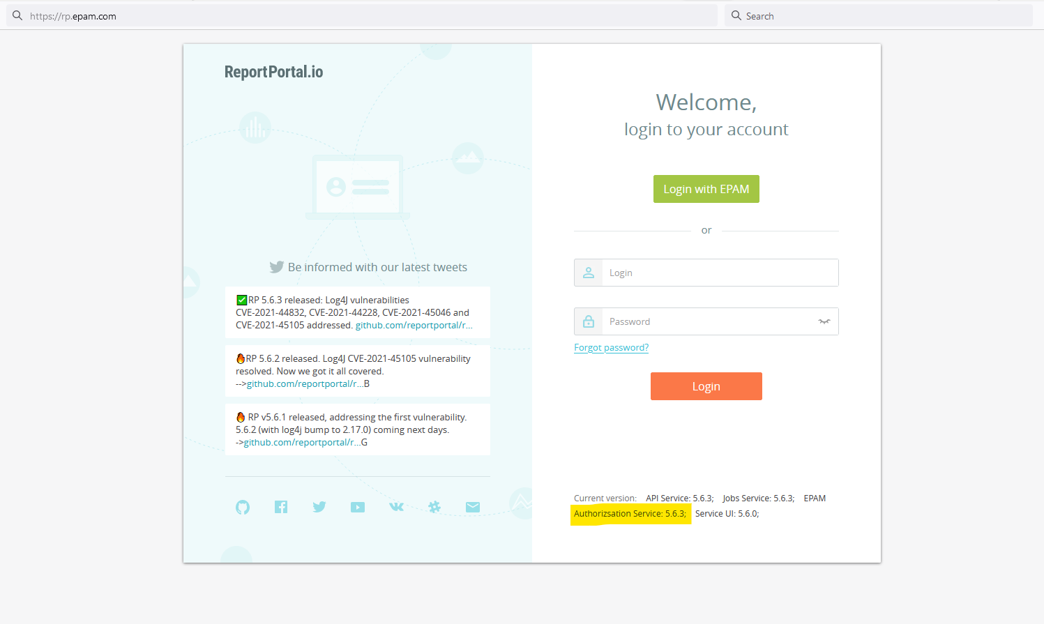 Typo on Log In page · Issue #1721 · reportportal/reportportal · GitHub