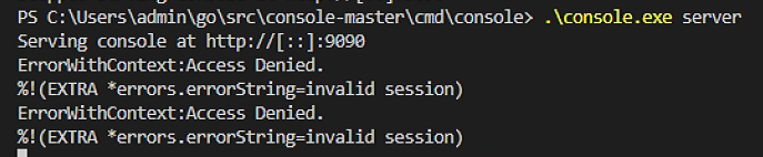 ErrorWithContext:Access Denied *errors.errorString=invalid session ...