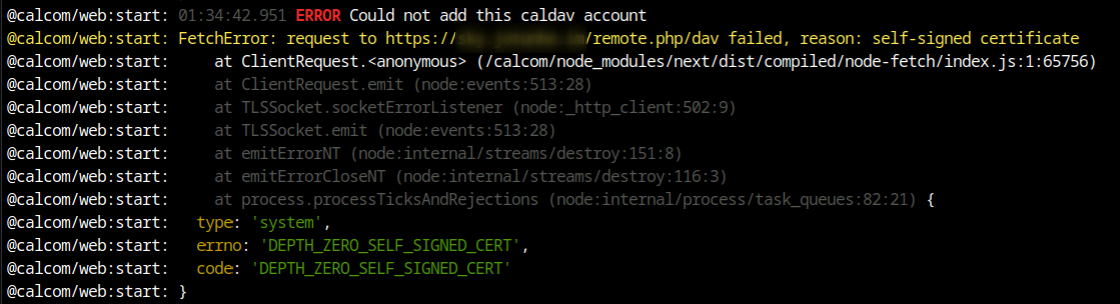 CalDav - FetchError: request failed, reason: self-signed certificate - NextCloud · Issue #8631 ...