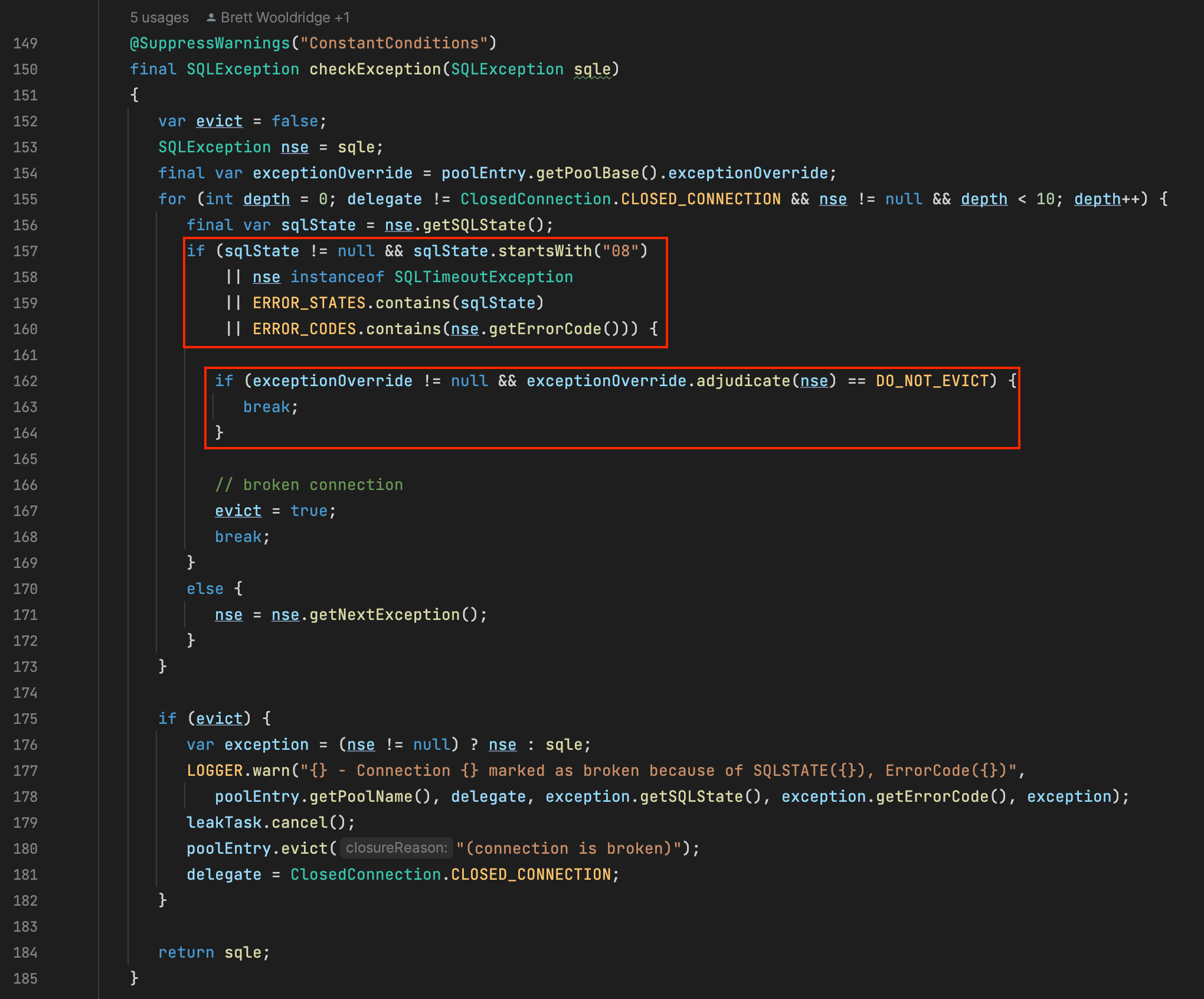 Consider the ability to override the checkException method in ProxyConnection class · Issue ...