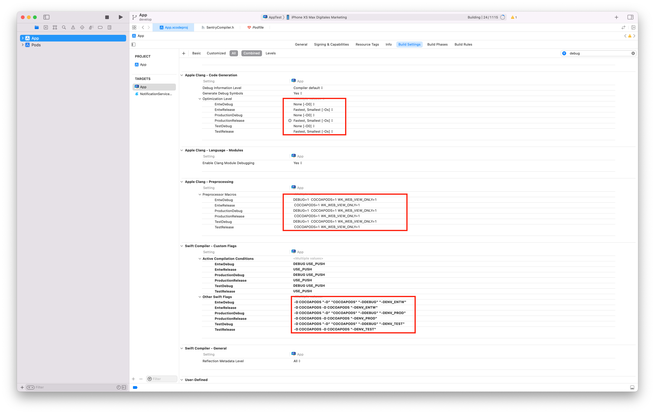 SentryCompiler.h fails with: "Building release without compiler optimizations: WebKit will be ...