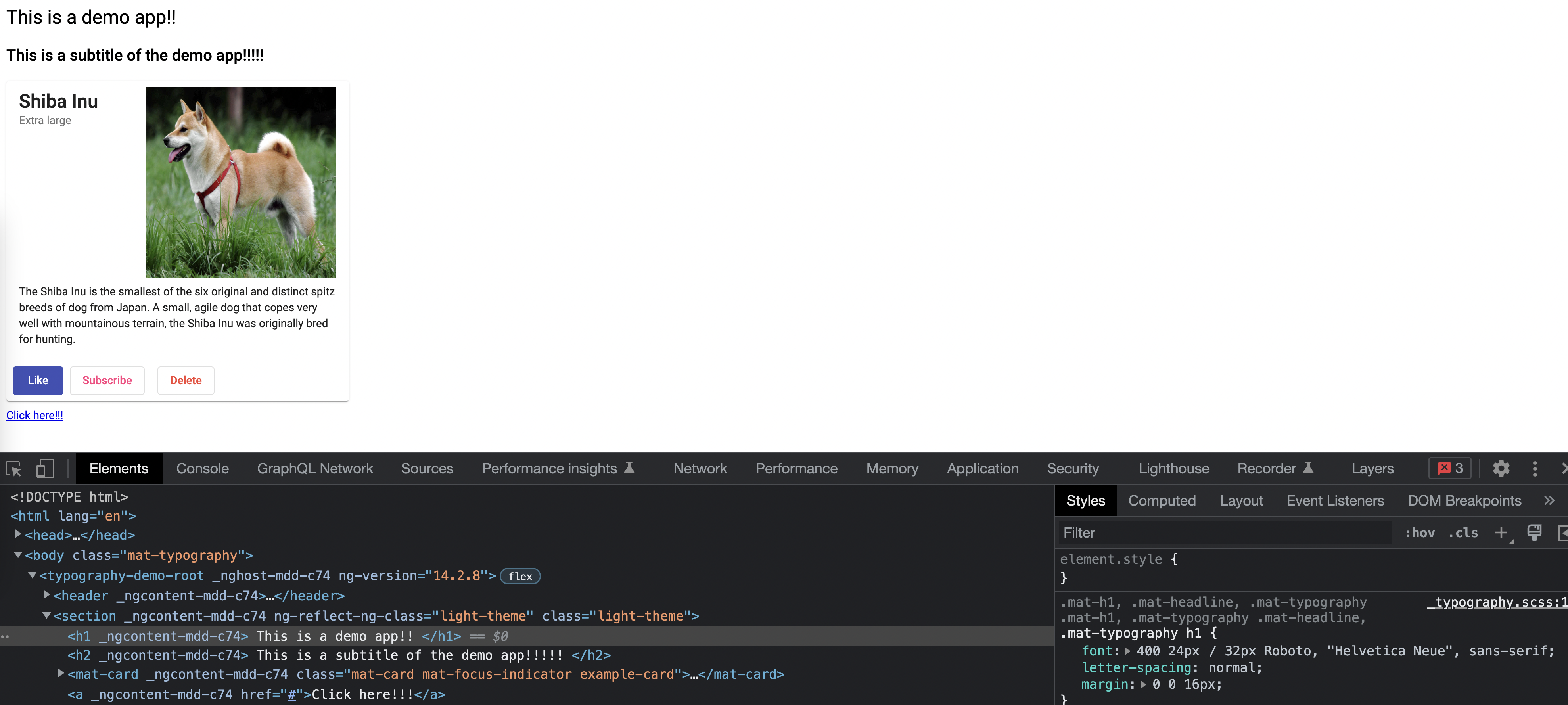 bug(typography): theming typography · Issue #25902 · angular/components · GitHub