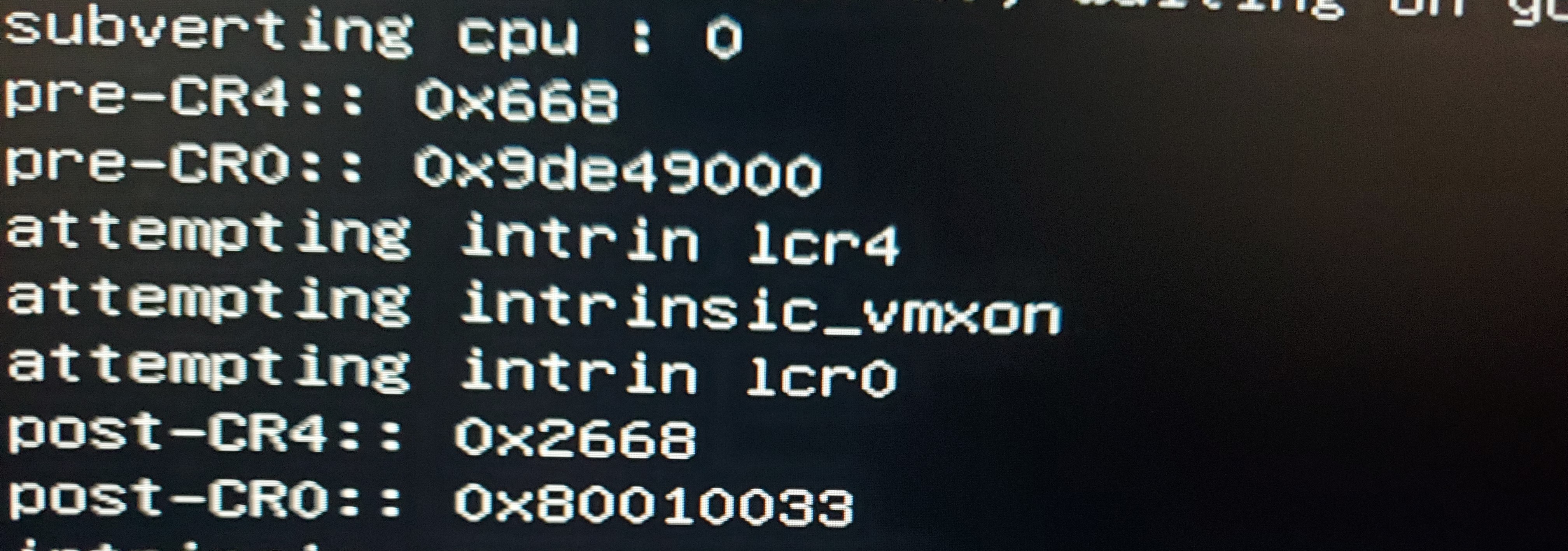 uefi shell frozen during start_vmm() · Issue #944 · Bareflank/hypervisor · GitHub